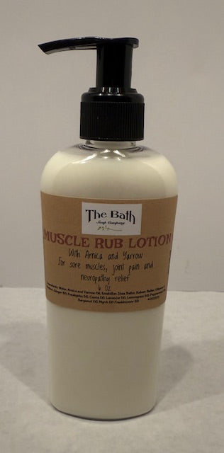 Muscle Rub Pain Relief Lotion with Arnica and Yarrow – The Bath Soap ...